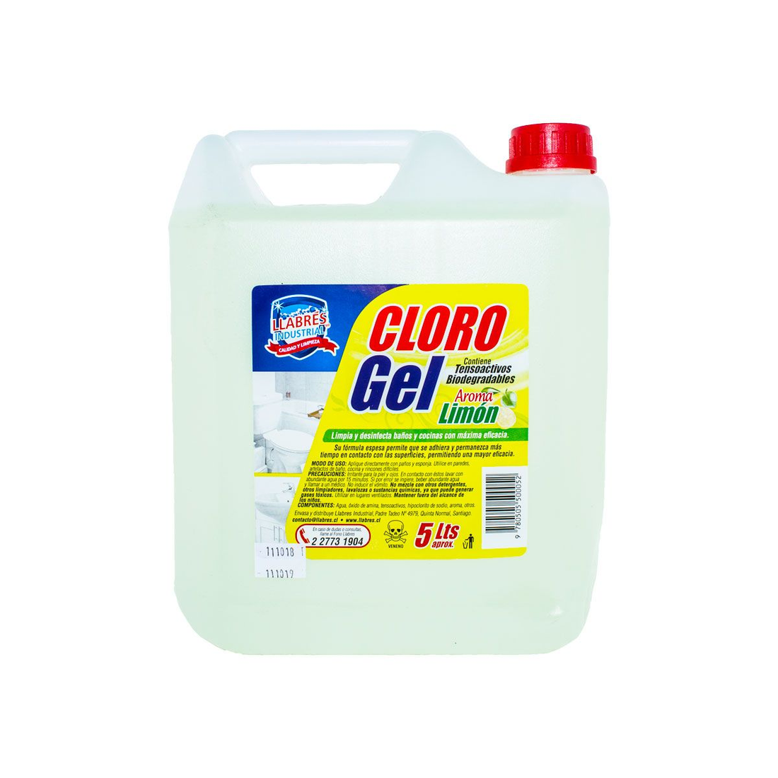 Cloro Gel Limón 5L Llabres | LimpHogar.cl